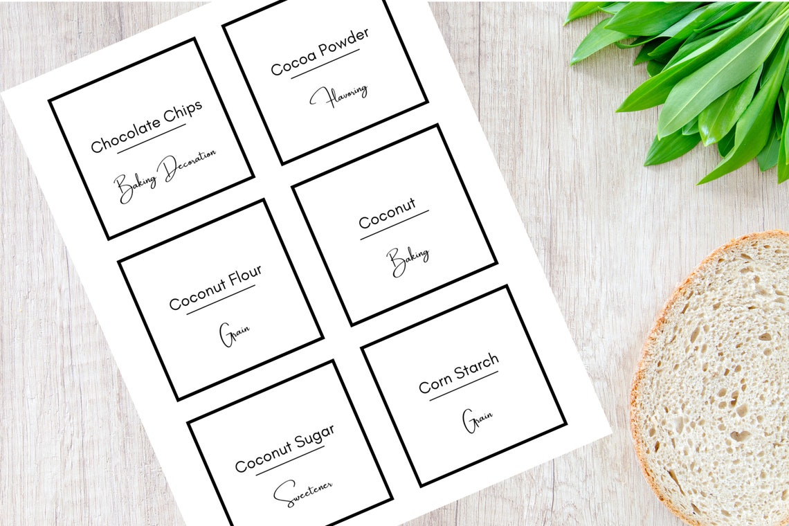 Printable Baking Labels, Customizable Labels, 8 Label Sizes, Editable ...