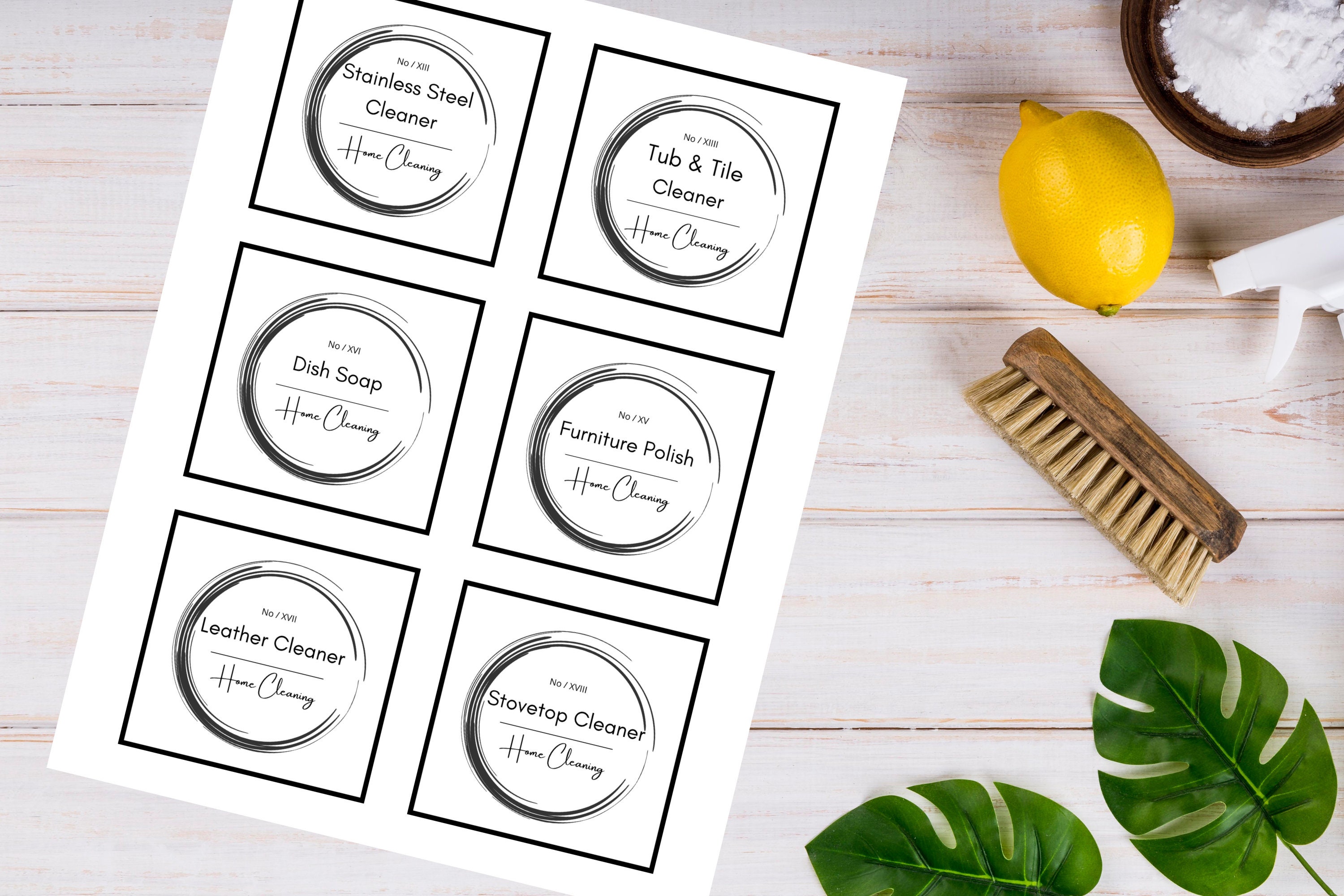 Cleaning Label Template Bundle, Printable Cleaning Labels, Personalized ...