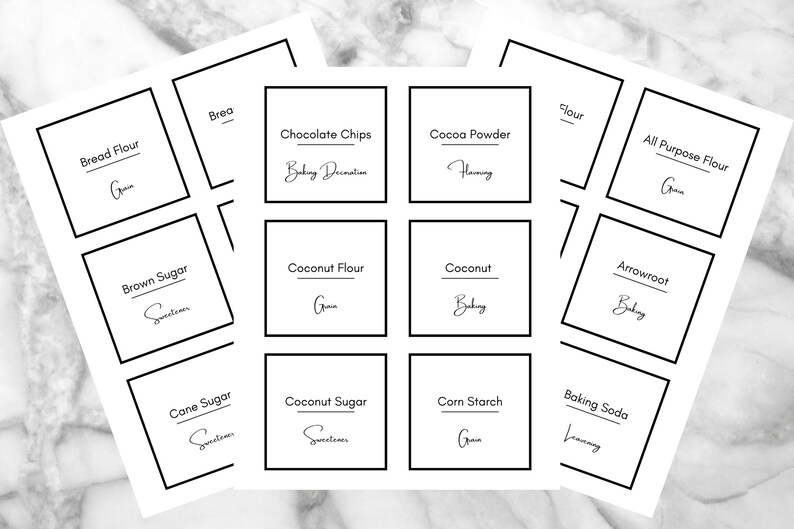 Printable Baking Labels, Customizable Labels, 8 Label Sizes, Editable ...