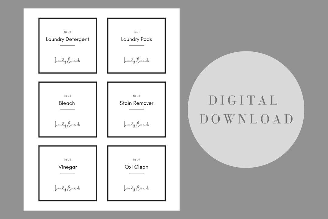 Laundry Labels Template Bundle, Printable Laundry Labels, Editable ...