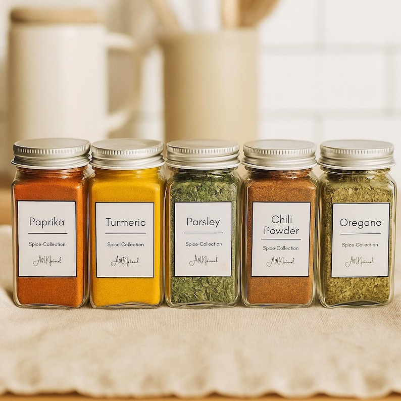 Printable Kitchen Spice Labels, Custom Spice Labels, 5 Label Sizes ...