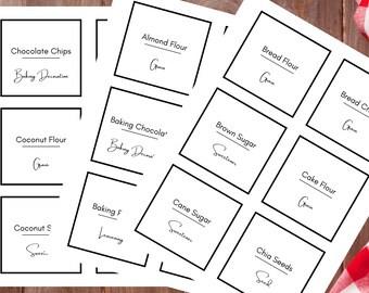 Printable Baking Labels, Customizable Labels, 8 Label Sizes, Editable ...