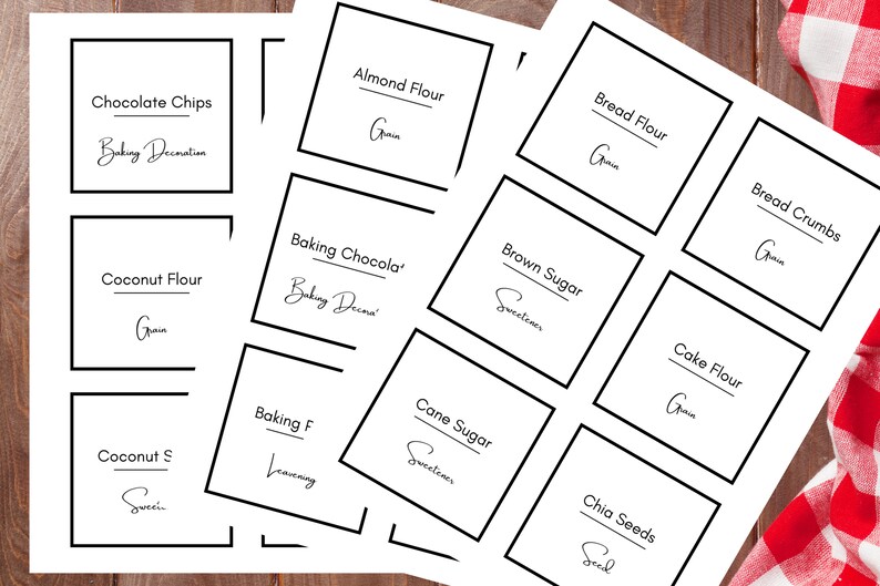 Printable Baking Label Package, Kitchen Label Template Bundle ...