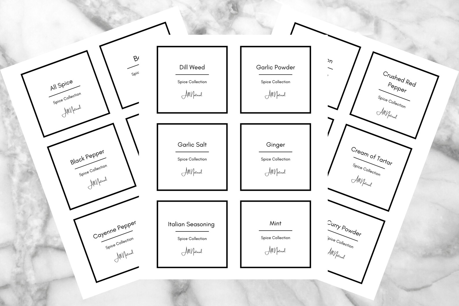 Printable Kitchen Spice Labels, Custom Spice Labels, 5 Label Sizes ...