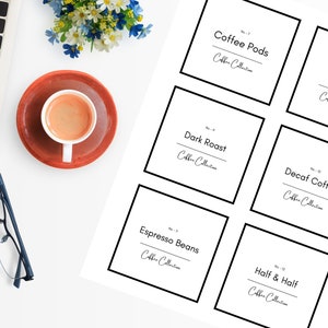 Printable Coffee Bar Labels, Customizable Labels, 5 Label Sizes ...