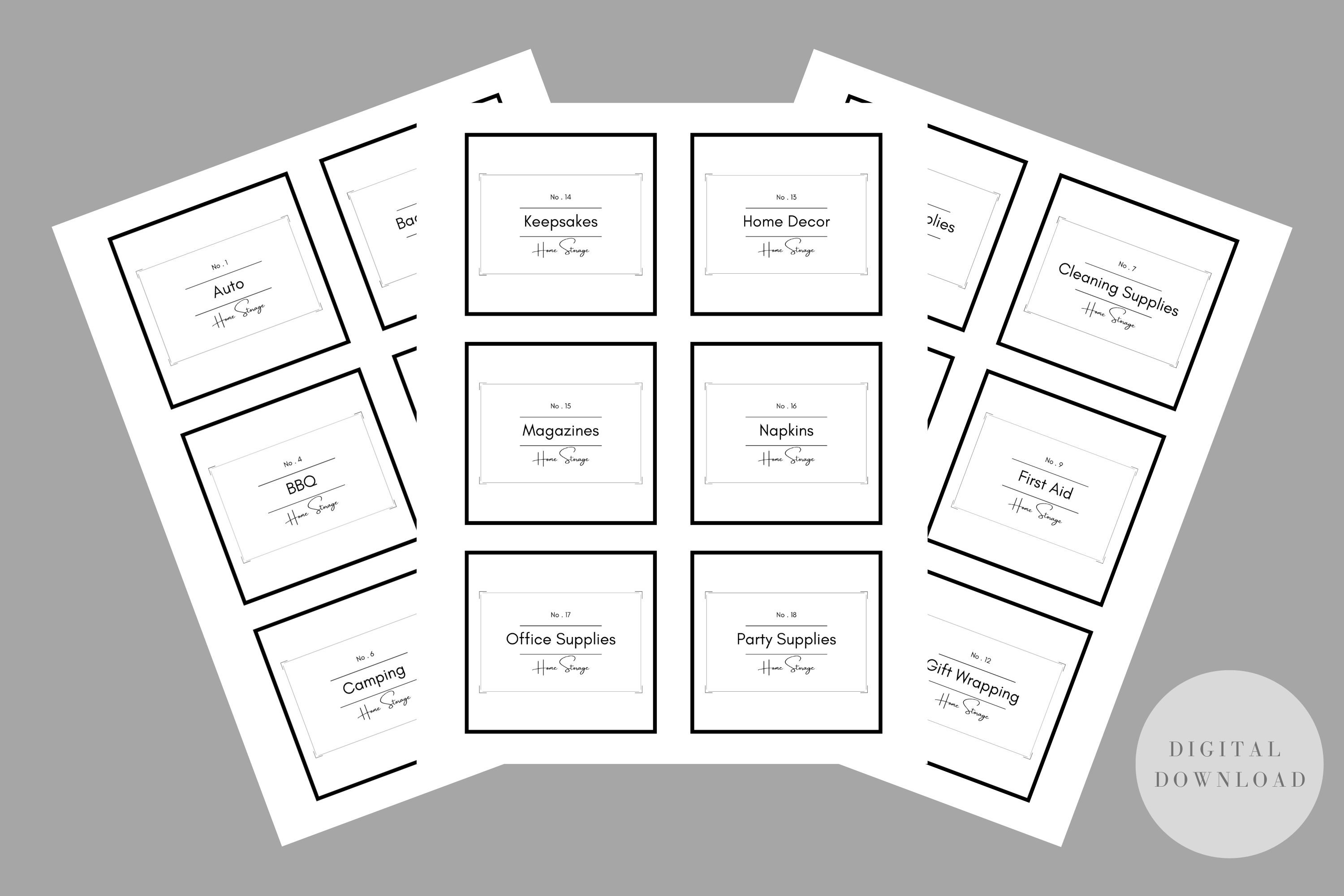 Printable Storage Labels, 3 Label Sizes, Editable Labels, Printable ...