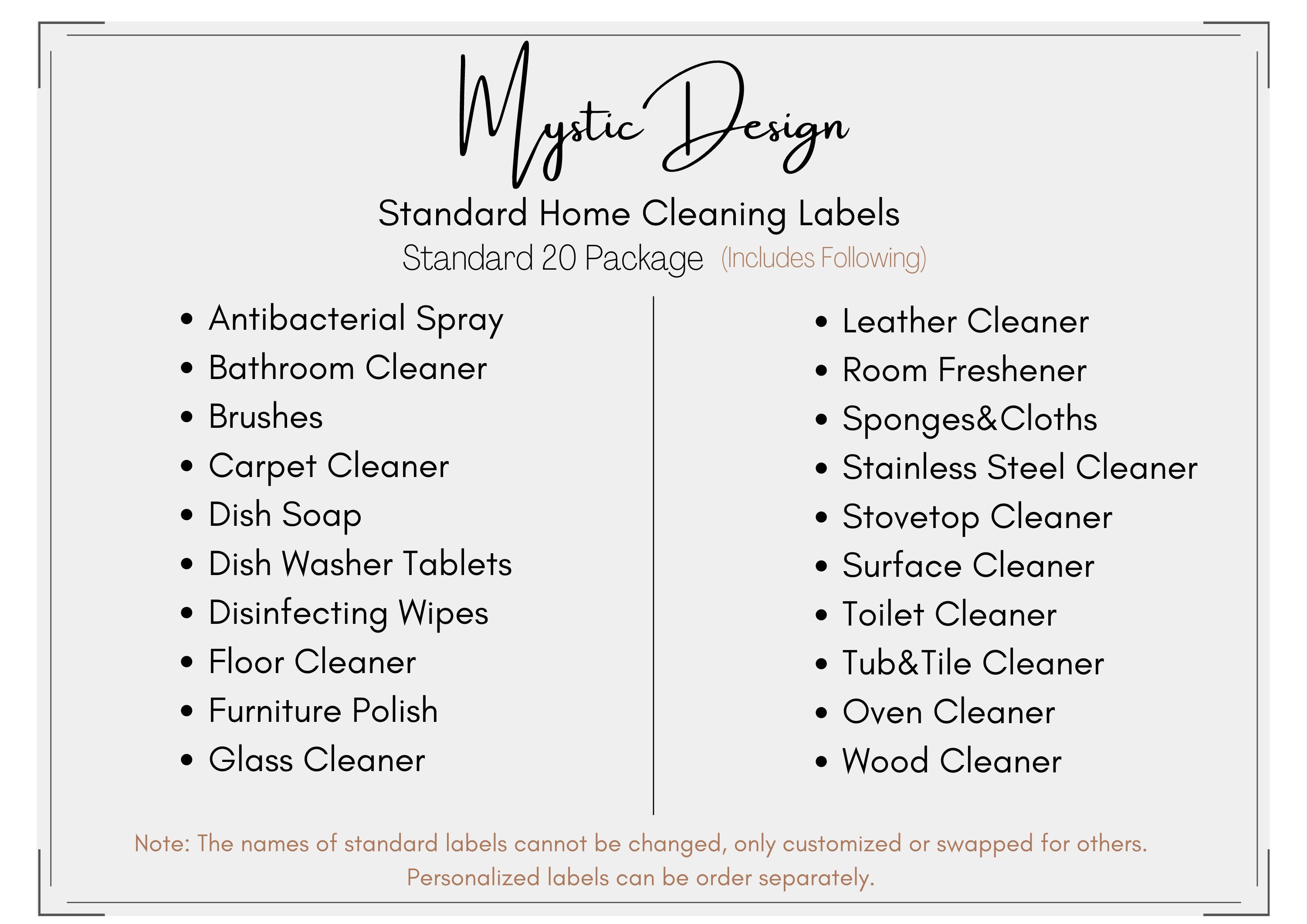 Cleaning Label Template Bundle, Printable Cleaning Labels, Personalized ...