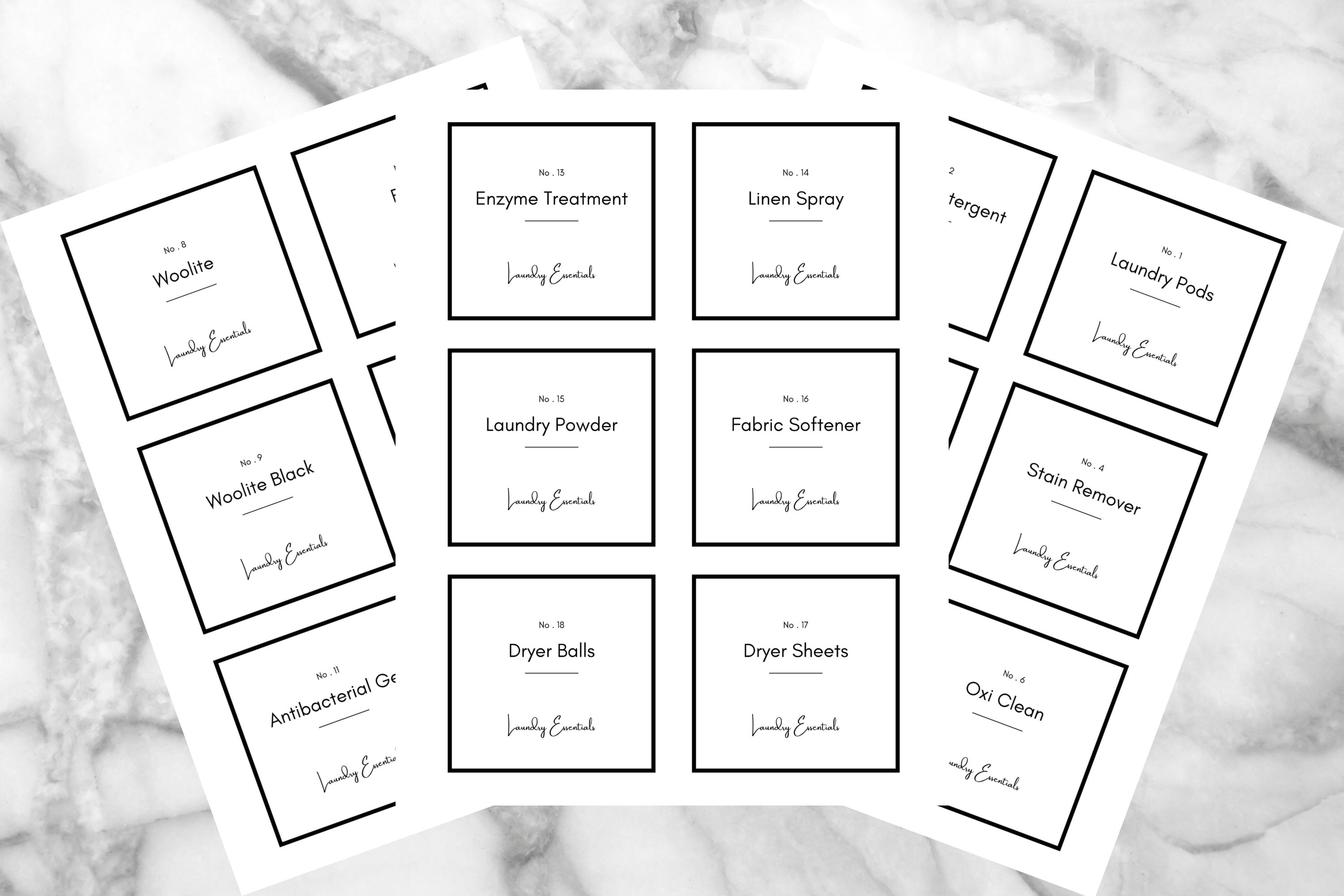 Laundry Labels Template Bundle, Printable Laundry Labels, Editable ...
