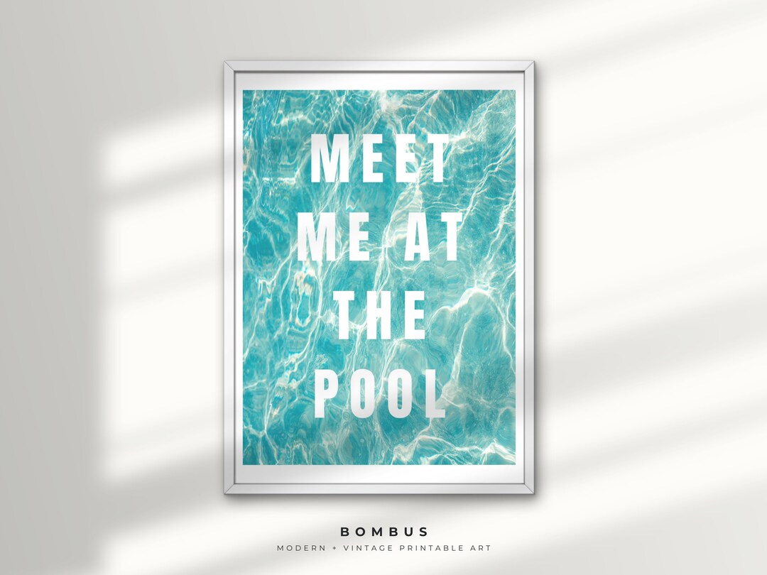 Meet Me at the Pool Print, Swimming Pool Print, Gift for Swimmer, Pool ...