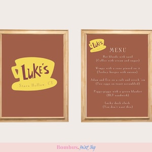 Luke's Diner Logo and Menu Gilmore Girls Gift Set - Etsy
