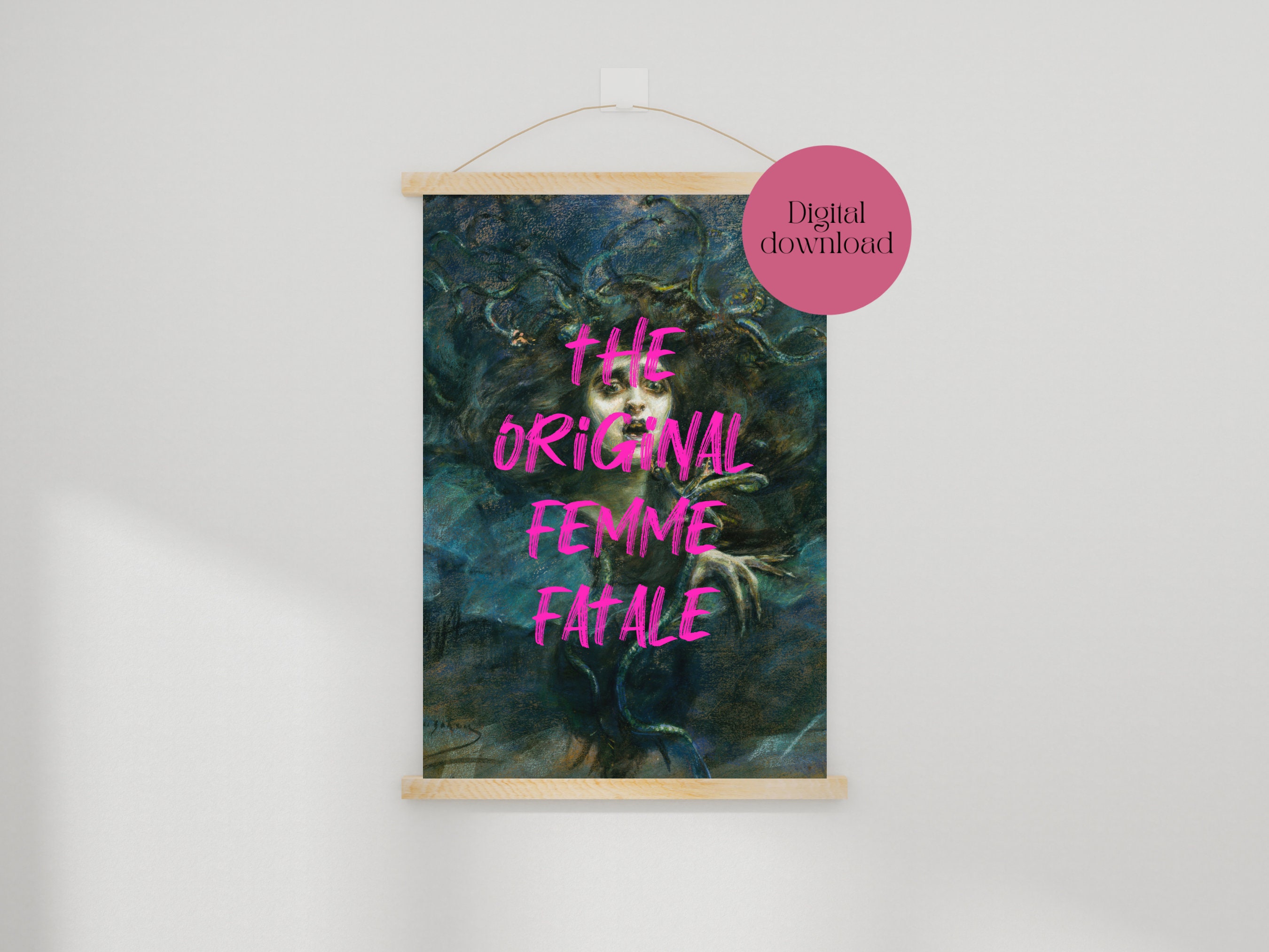 Medusa Digital Art, Feminist Poster Dark, Goth Bedroom Decor, Dark ...