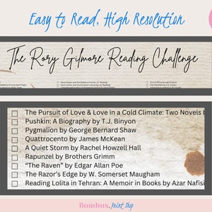 Rory Gilmore Reading Challenge Poster INSTANT DOWNLOAD - Etsy
