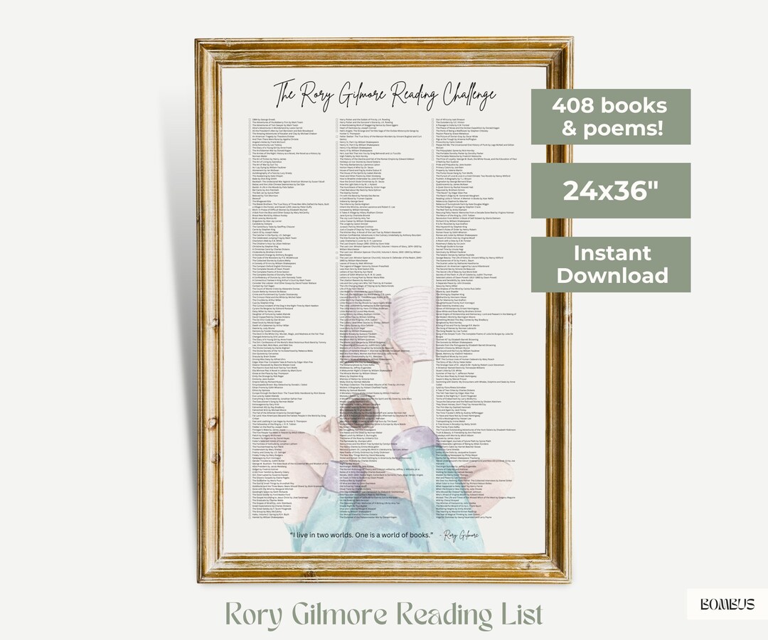 Rory Gilmore Reading List Poster INSTANT DOWNLOAD - Etsy