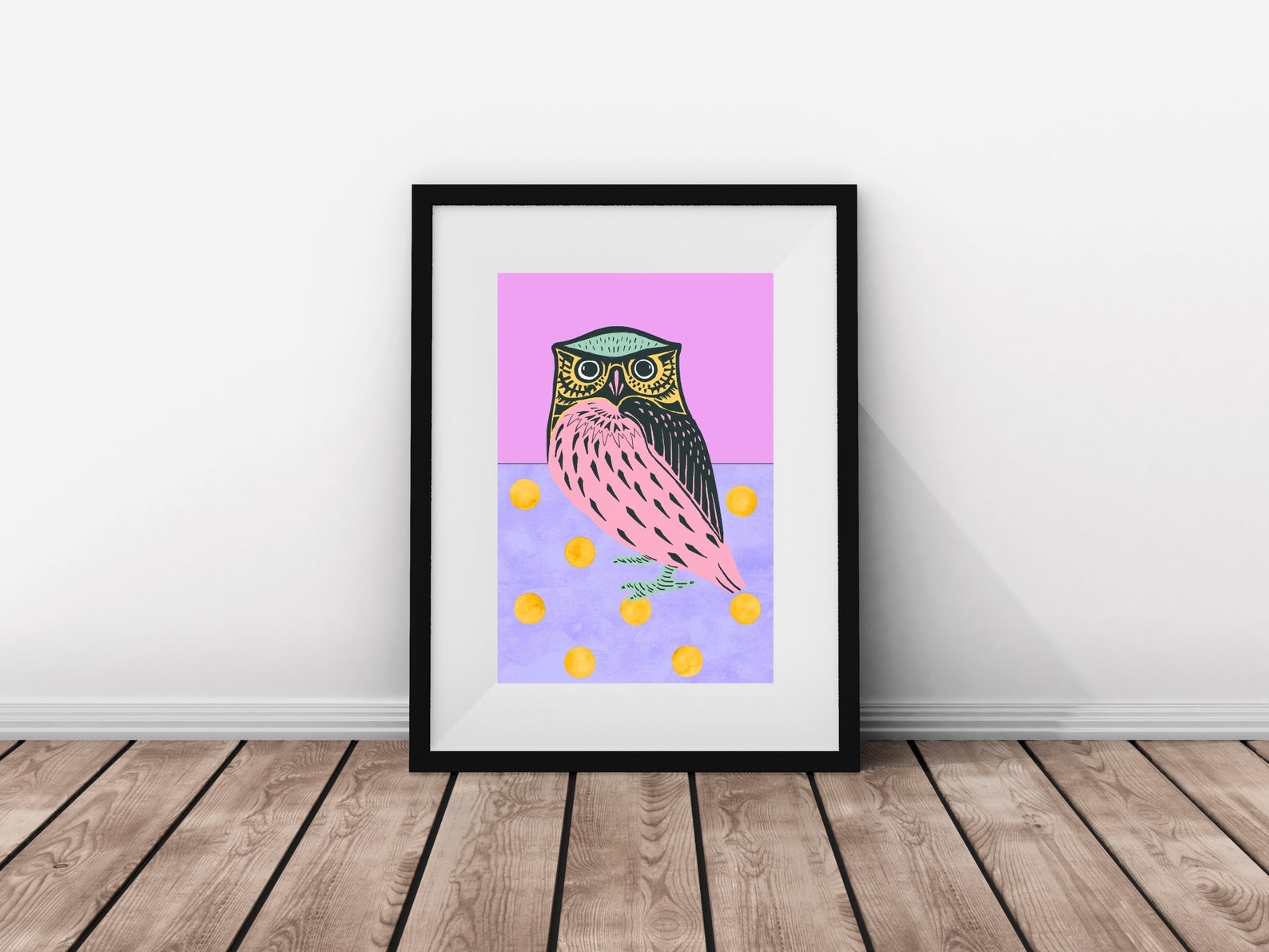 Owl Poster Design Colorful Playroom Decor Bright Pastel - Etsy