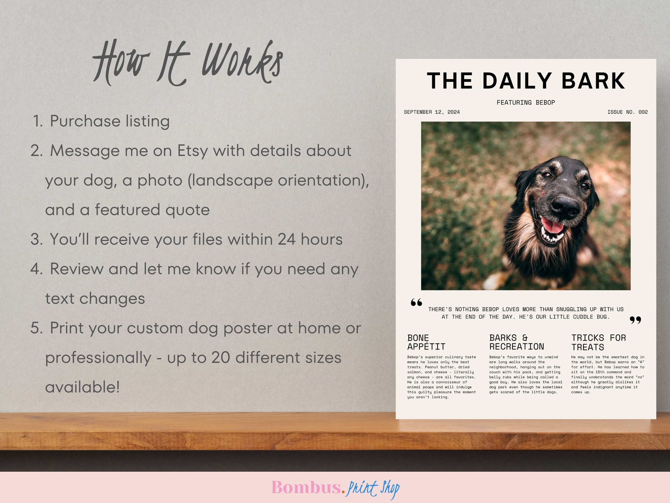 Custom Dog Magazine Poster, Personalized Pet Digital Download - Etsy