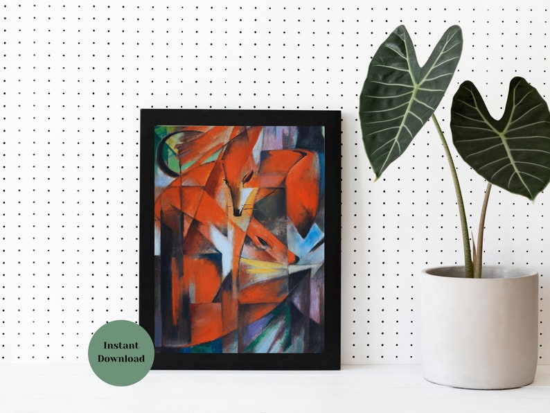 Franz Marc Fox Oil Painting Cubism Poster Cubist Print Fox - Etsy