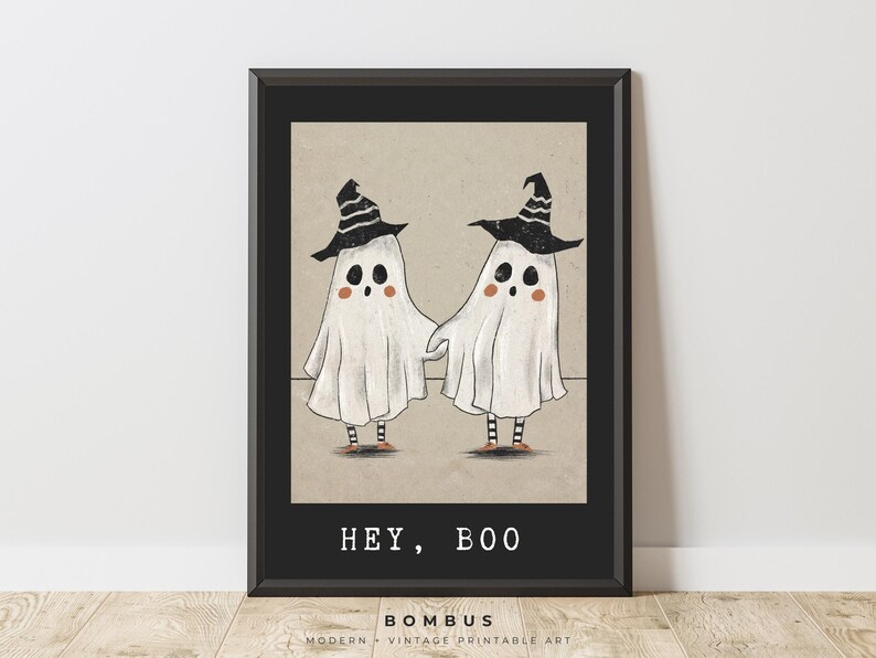 Cute Ghost Couple Print, Halloween Spooky Art (digital Download) - Etsy