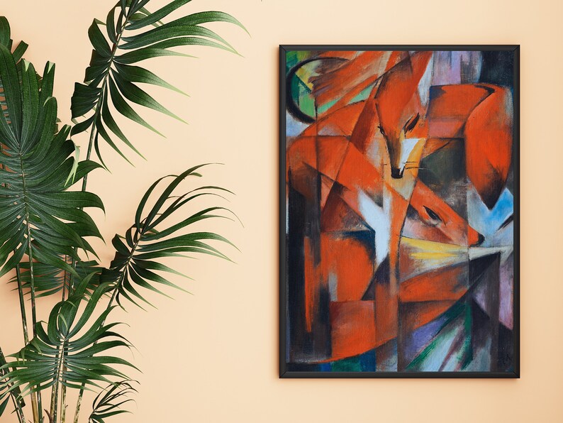 Franz Marc Fox Oil Painting Cubism Poster Cubist Print Fox - Etsy