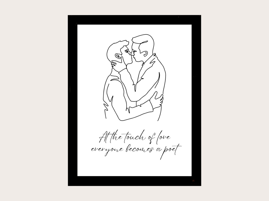 Gay Art Print 24 X 36, Gay Line Art, Gay Queer Art, Mlm Pride, Queer ...