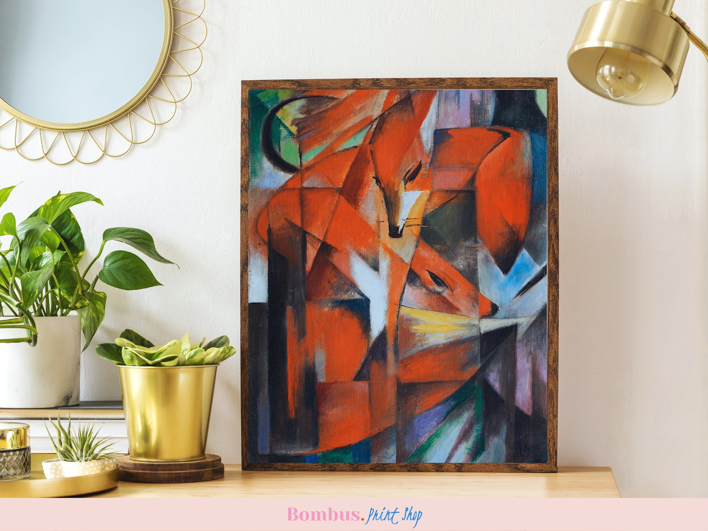 Franz Marc Fox Oil Painting, Cubism Poster, Cubist Print, Fox Printable ...
