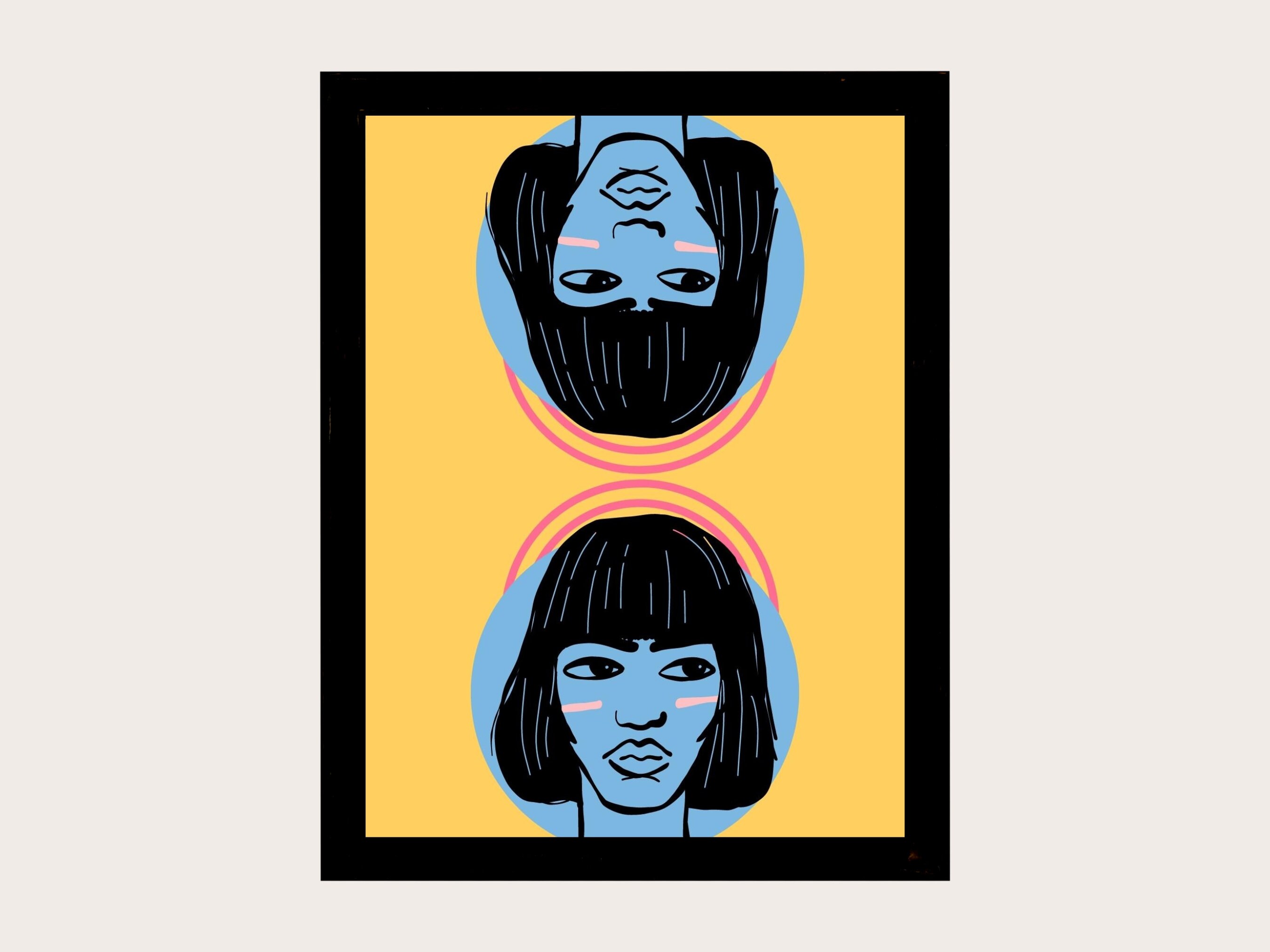 Trendy Apartment Print, Eclectic Maximalism Decor, Funky Girl Painting ...