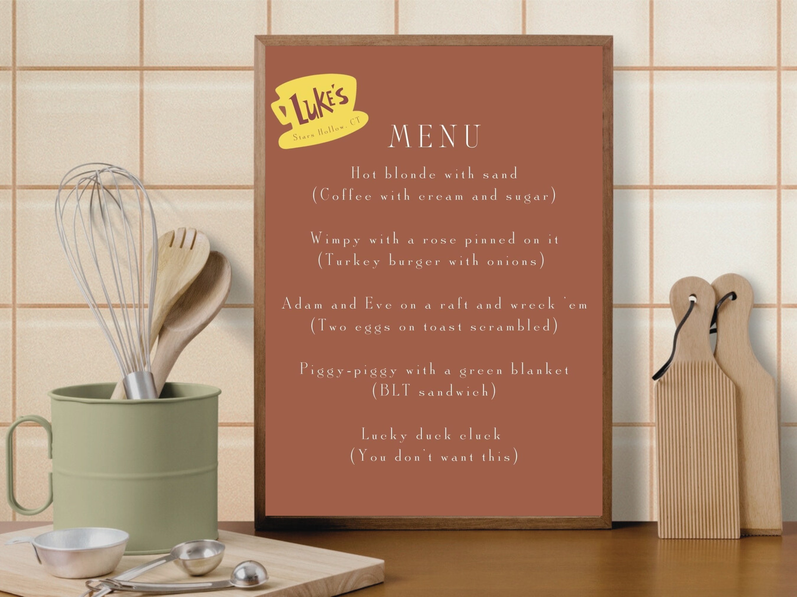 Luke's Diner Logo and Menu - Gilmore Girls Gift Set - INSTANT DOWNLOAD ...