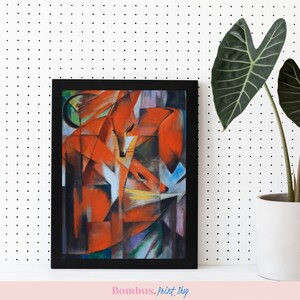 Franz Marc Fox Oil Painting, Cubism Poster, Cubist Print, Fox Printable ...