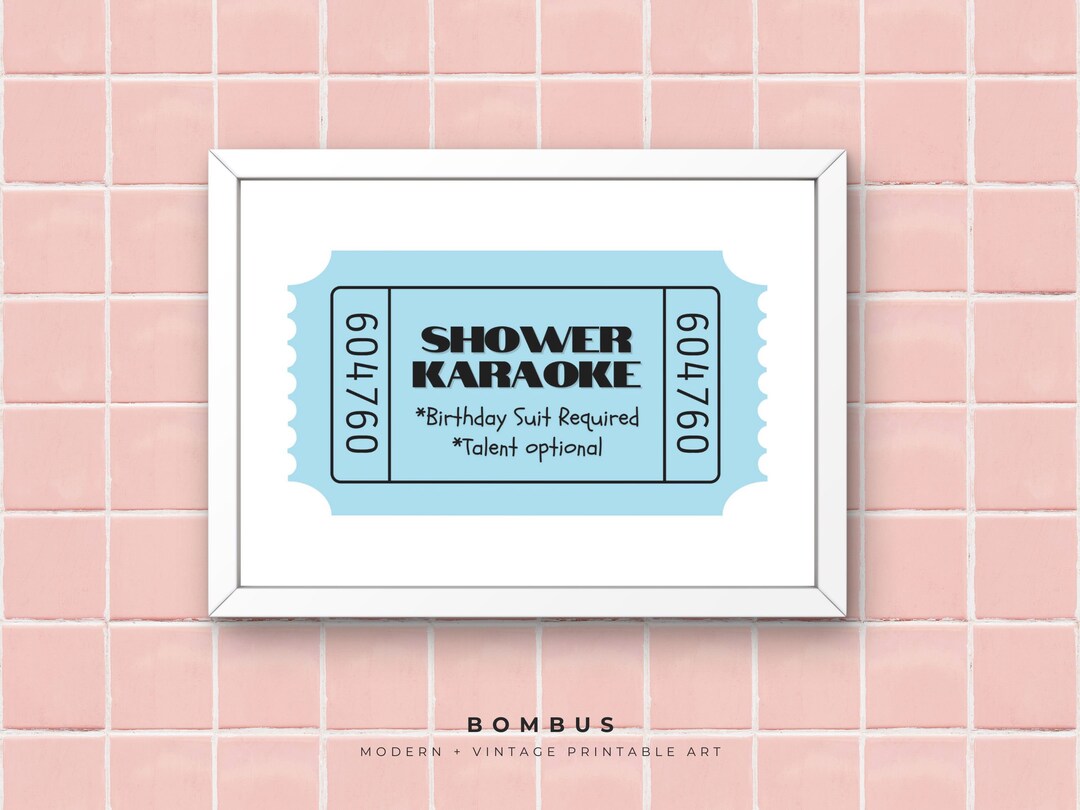 Shower Karaoke Print, Shower Singing Gift, Bathroom Posters, Singer ...