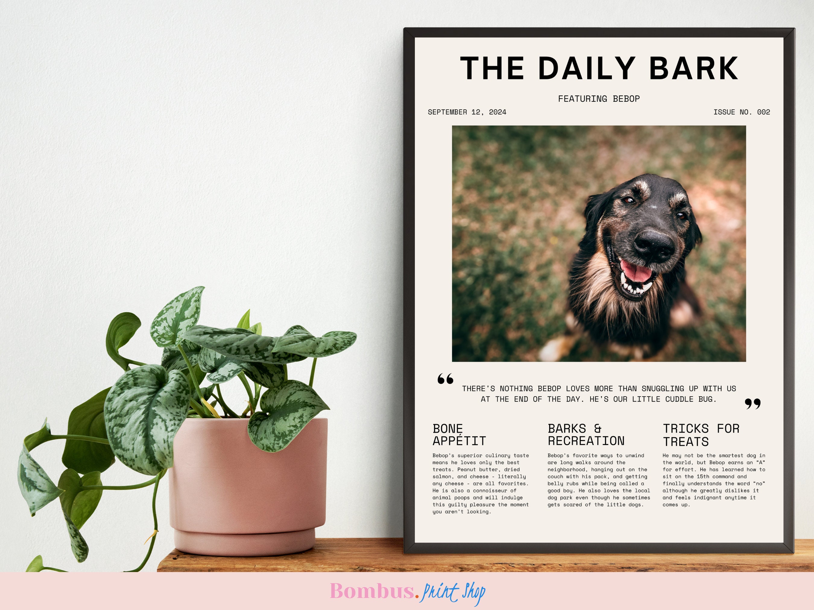 Custom Dog Magazine Poster, Personalized Pet Digital Download, Dog ...