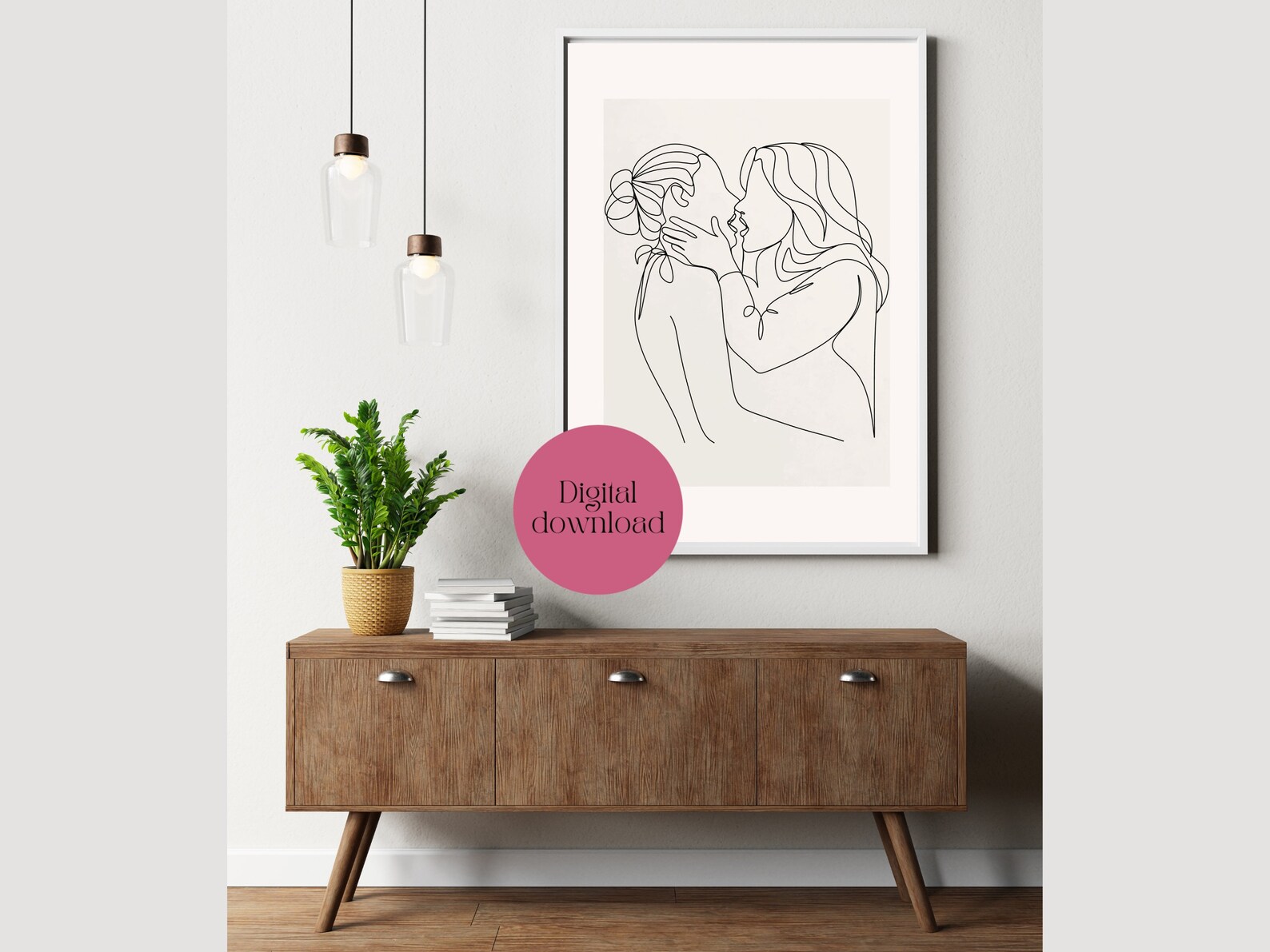 Sapphic Art Wlw Line Art Gay Wedding Gift Single Line Art - Etsy