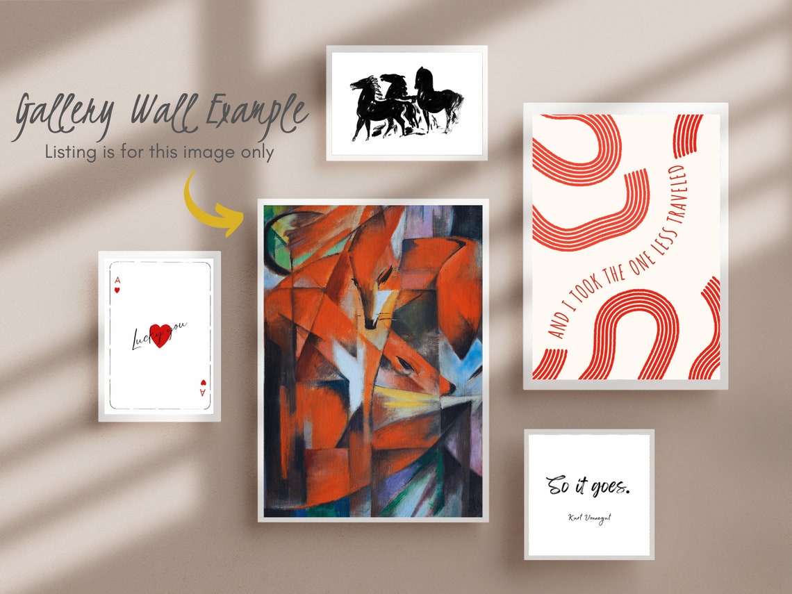 Franz Marc Fox Oil Painting, Cubism Poster, Cubist Print, Fox Printable ...