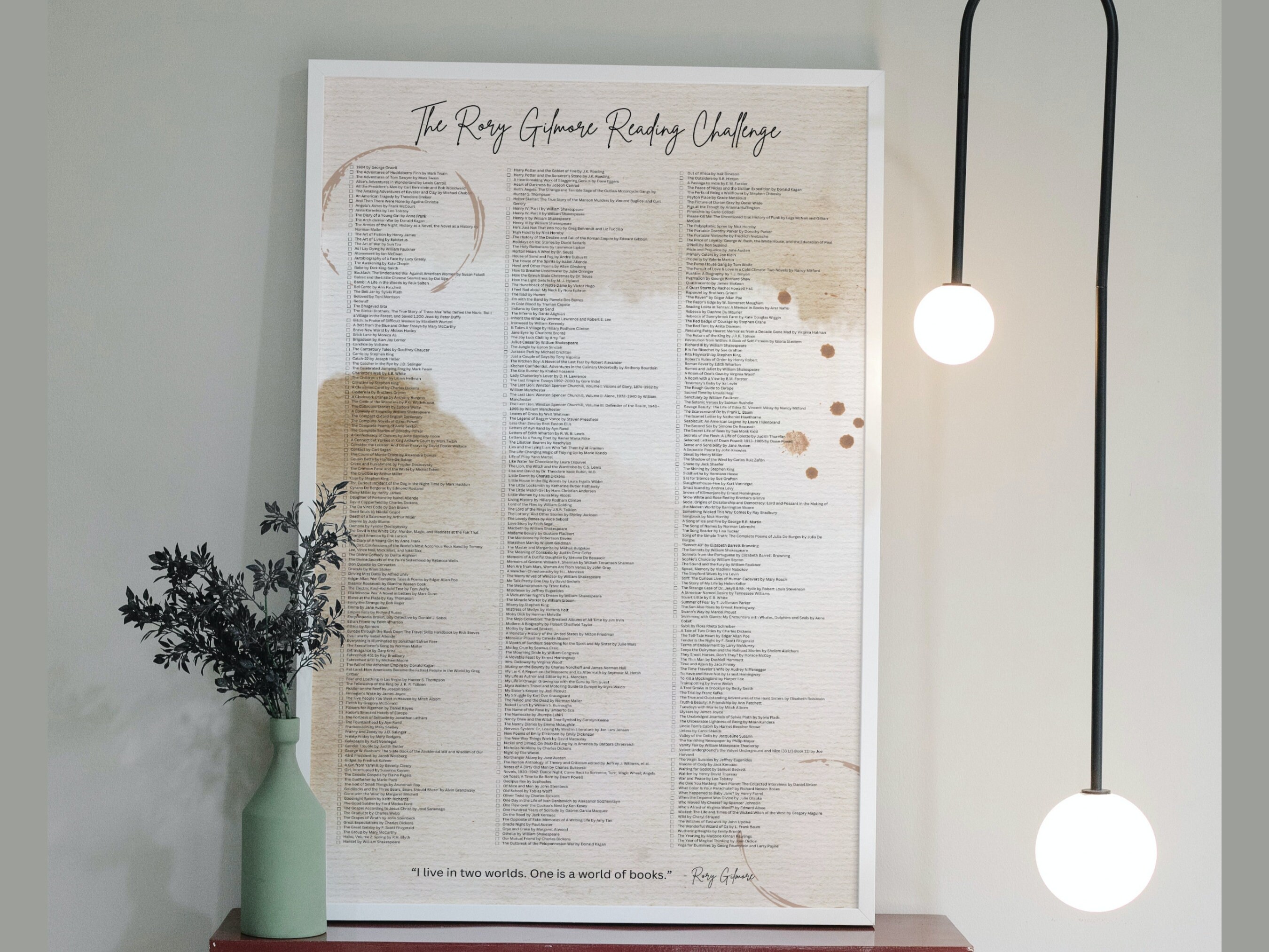 Rory Gilmore Reading Challenge Poster INSTANT DOWNLOAD - Etsy.de