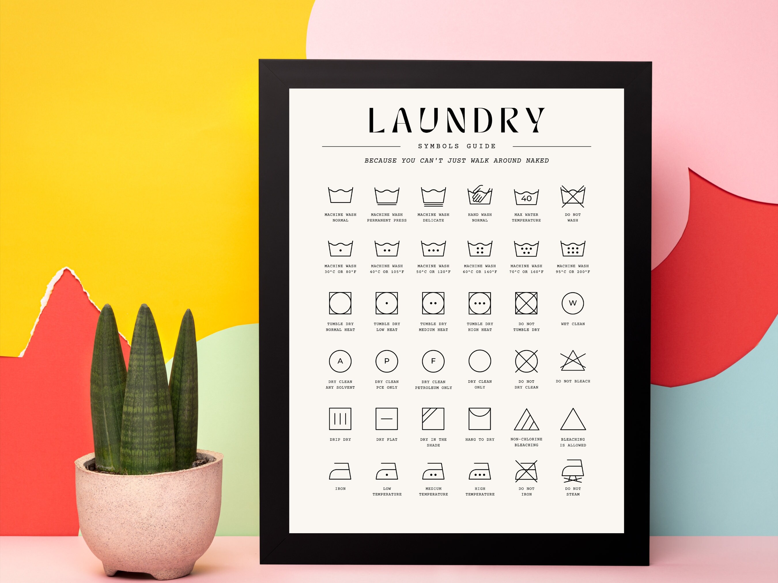 Laundry Symbols Chart Instant Download - Etsy Canada
