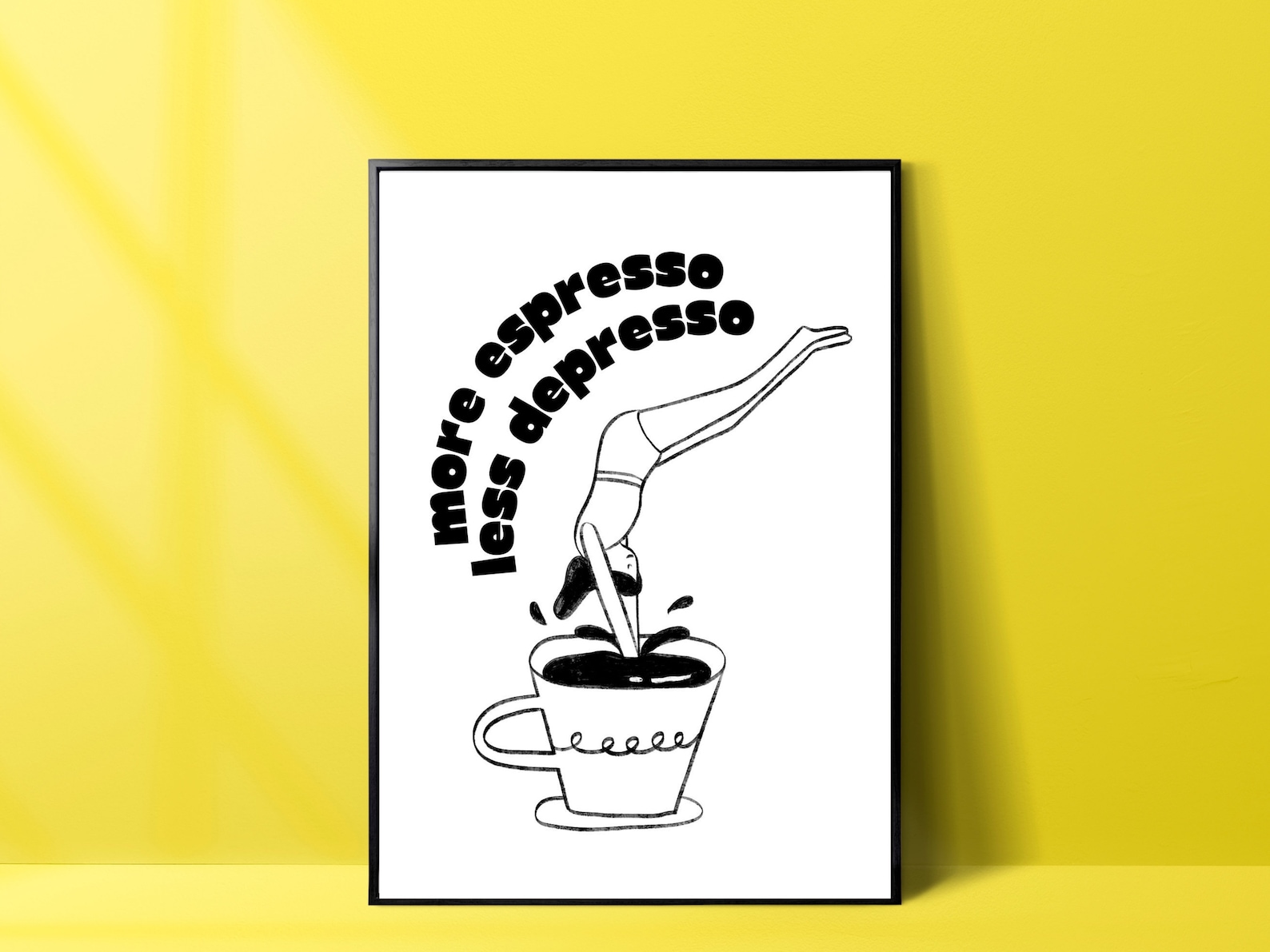 More Espresso Less Depresso Print, Coffee Poster Digital, Coffee ...