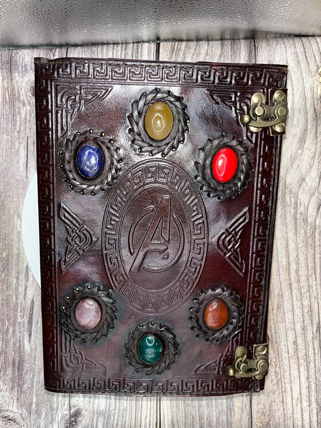 Marvel Avengers Infinity Stones Leather Journal - Handmade, 7x10" - Etsy