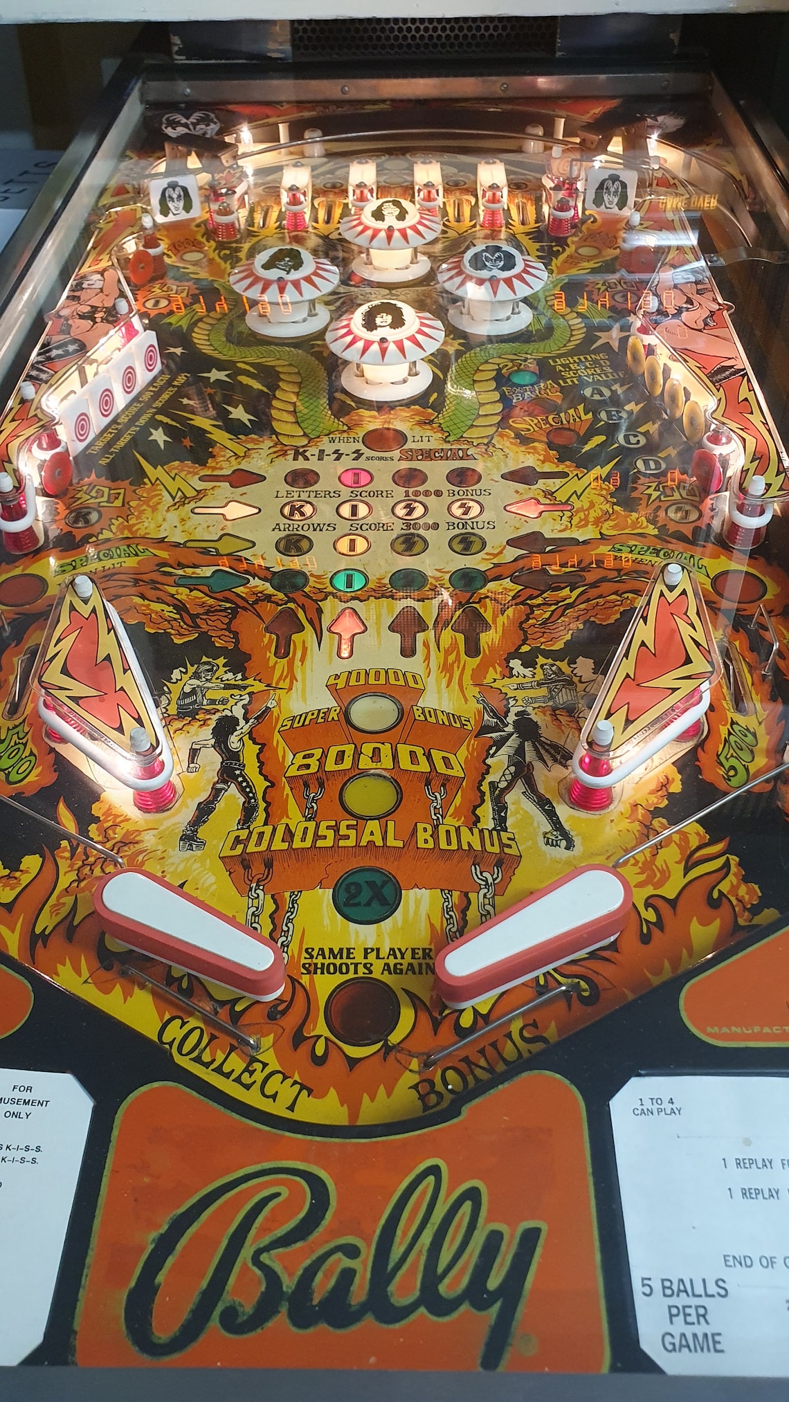 KISS Pinball Machine Bally 1979 Original - Etsy Canada