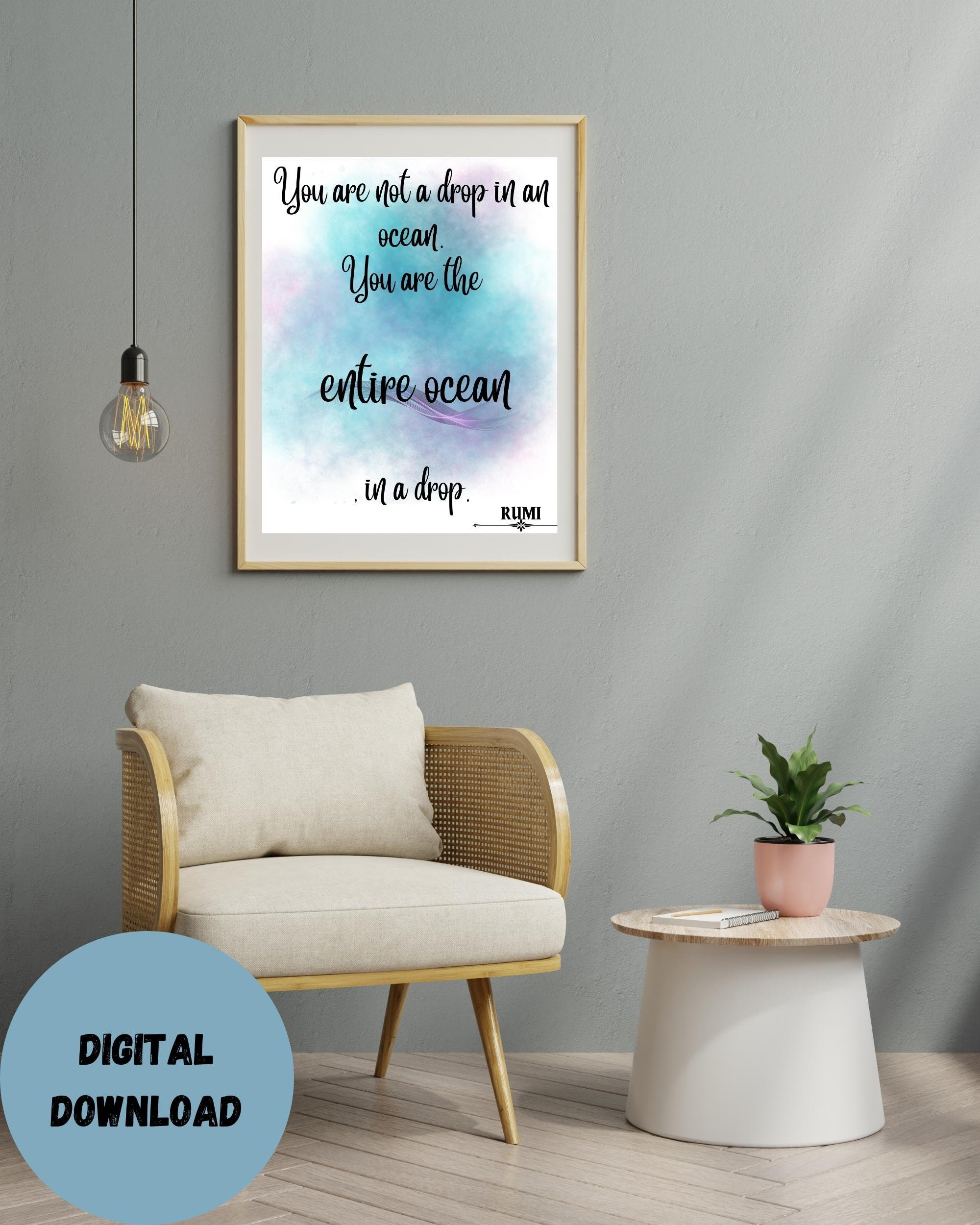 Rumi Printable Quote Art Spiritual Wall Decor Meditation - Etsy