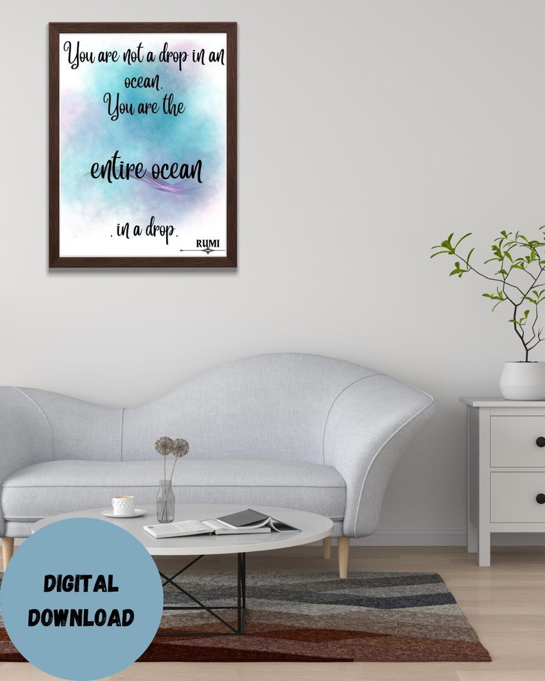 Rumi Printable Quote Art Spiritual Wall Decor Meditation - Etsy