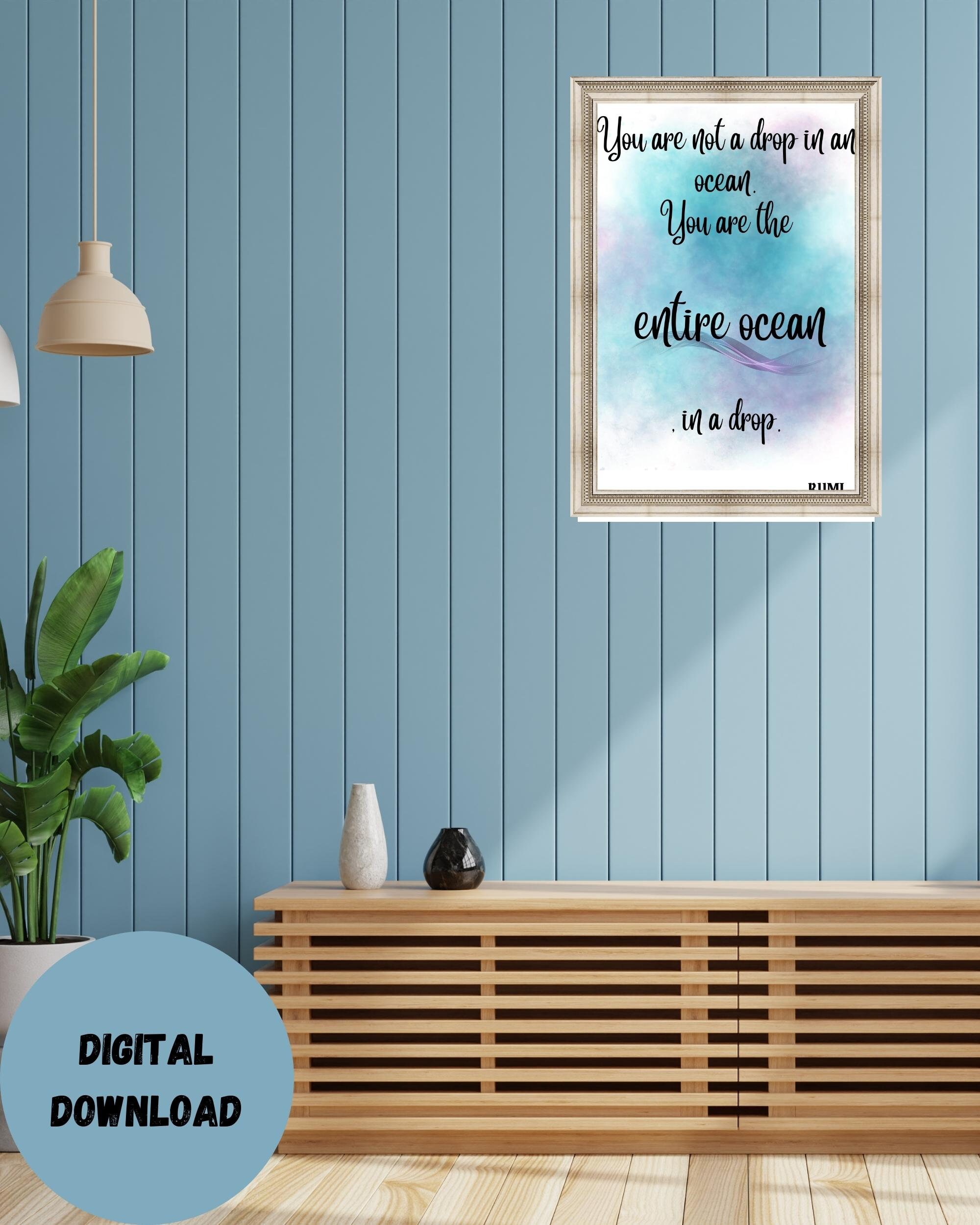 Rumi Printable Quote Art Spiritual Wall Decor Meditation - Etsy