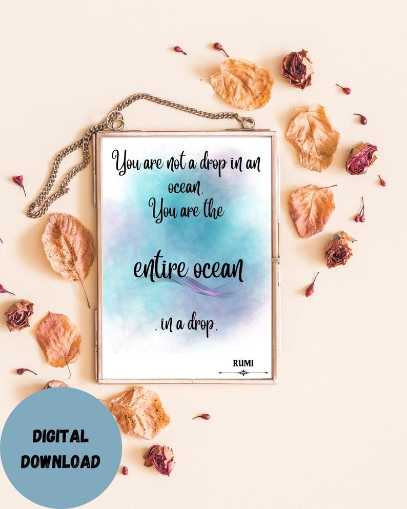 Rumi Printable Quote Art - Spiritual Wall Decor - Meditation Poster - Etsy