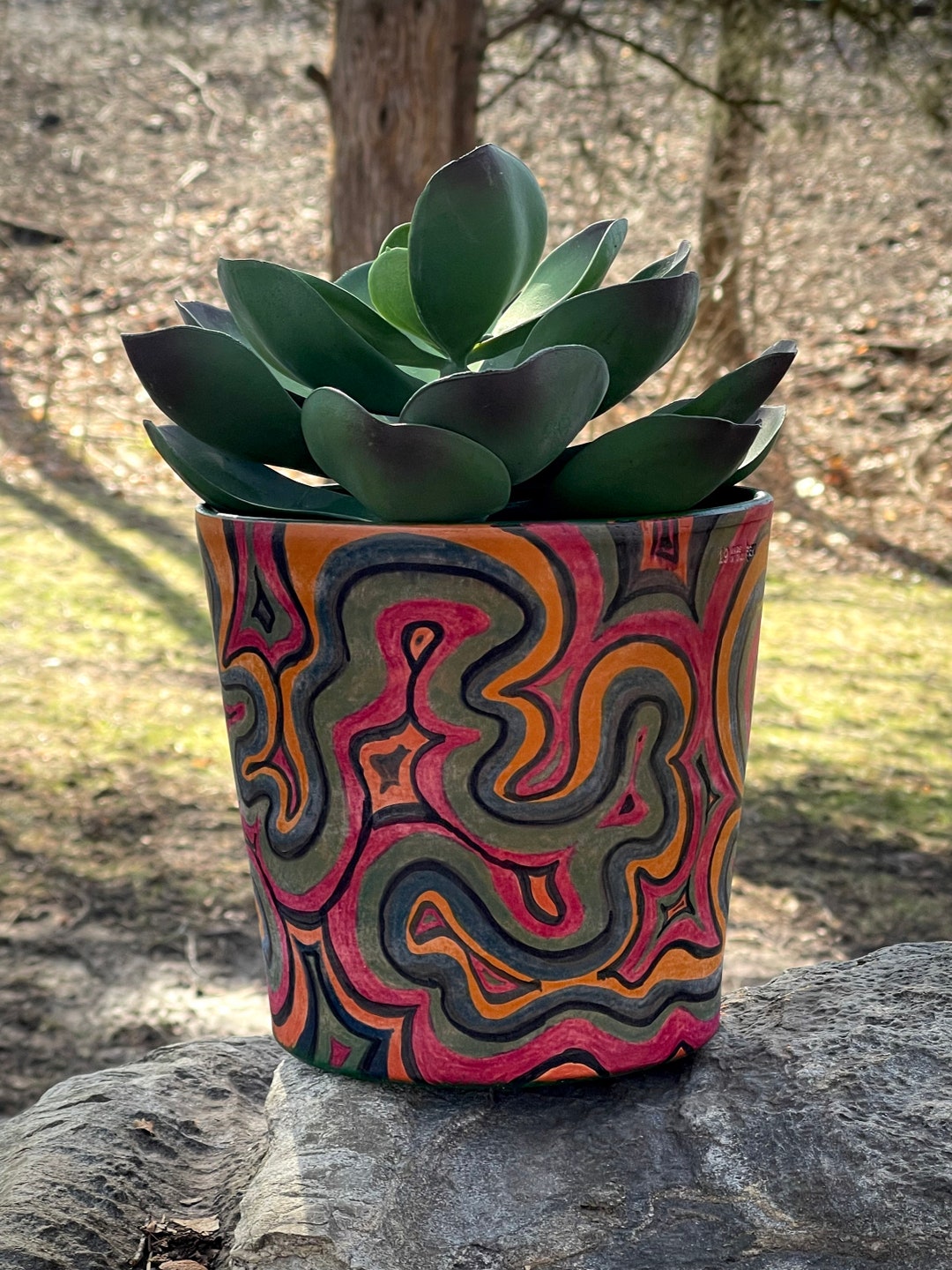 Unique Hand Decorated Pots - Etsy