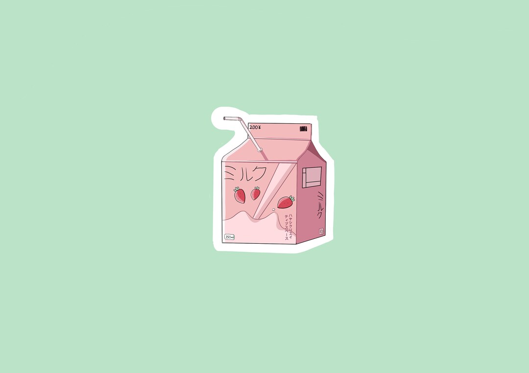 Cute Strawberry Milk Holographic Heart Sticker Hayashi Creative Space ...