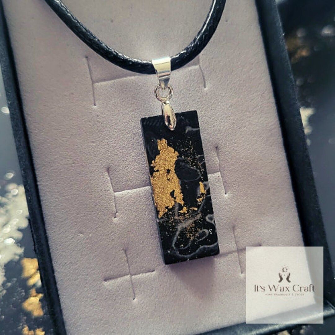 Jesmonite Rectangle Pendant Necklace Celestial Inspired Jewellery - Etsy UK