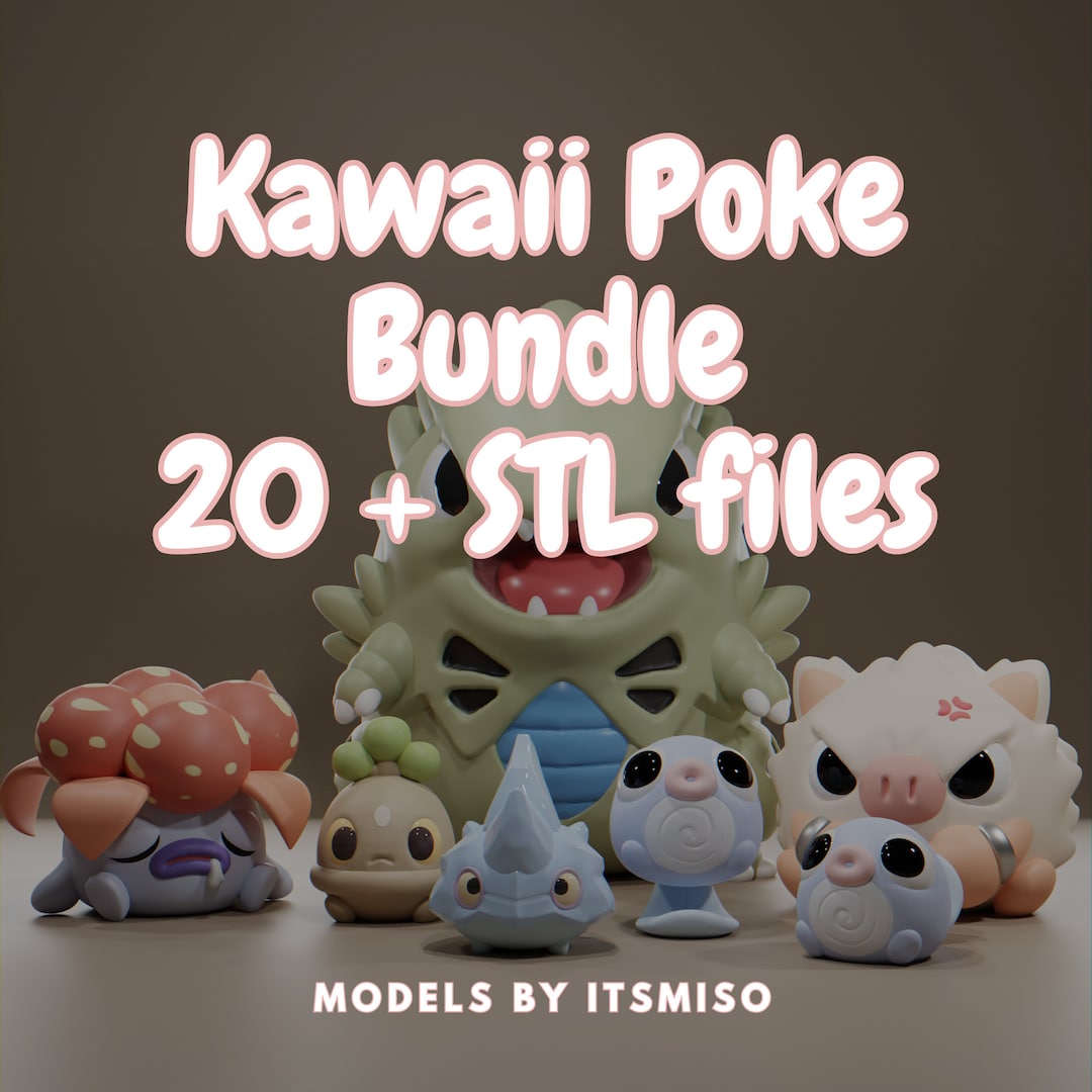 Itsmiso 3D Printable STL File - Kawaii Poke Bundle 20+ STL Files - Etsy