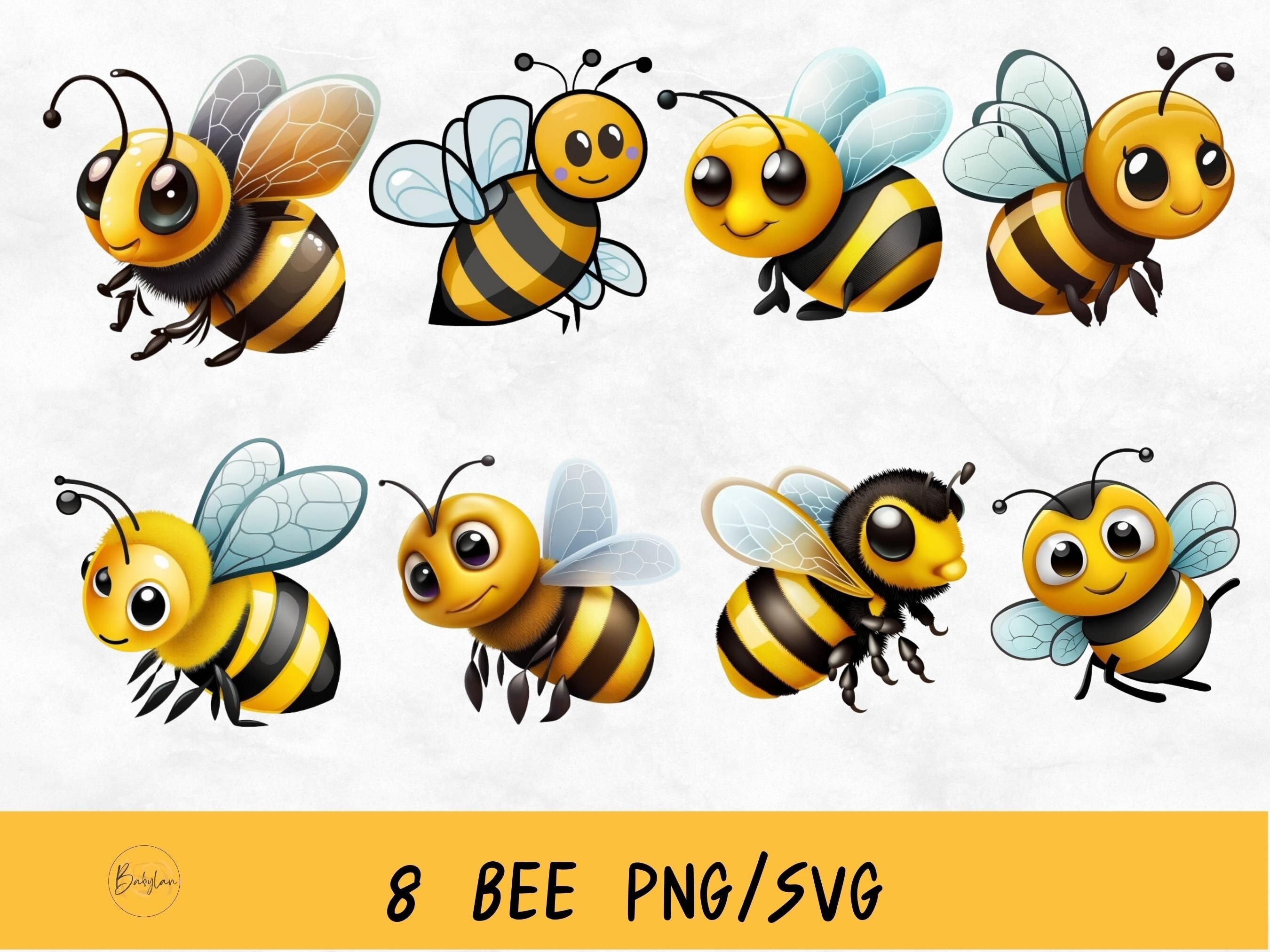 Bees Clipart, Watercolor Clipart Bundle, Cute Bee Png, Insect ...