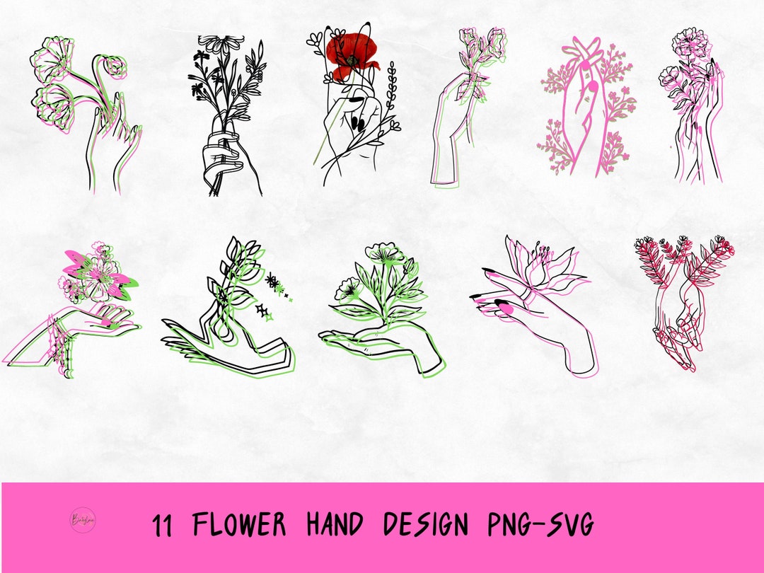 Floral Woman Hands Svg Bundle, Holding Hand Svg, Hands Clip Art, Couple ...