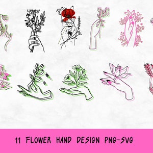 Floral Woman Hands Svg Bundle, Holding Hand Svg, Hands Clip Art, Couple ...