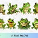 Frog Svg Bundle, Cute Frog Svg, Froggy Clipart, Animal Wildlife Png ...