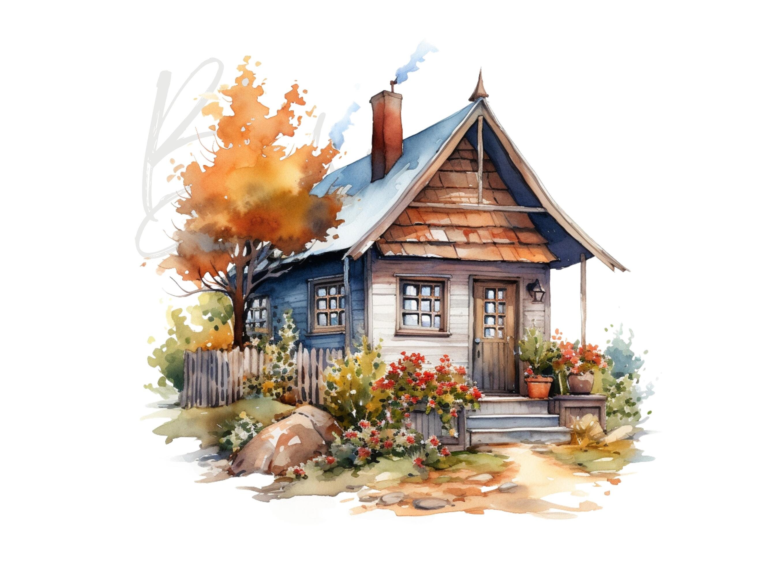 Cozy House Svg, Houses Svg Bundle, Flower Cottage Png, Home Sweet Home ...