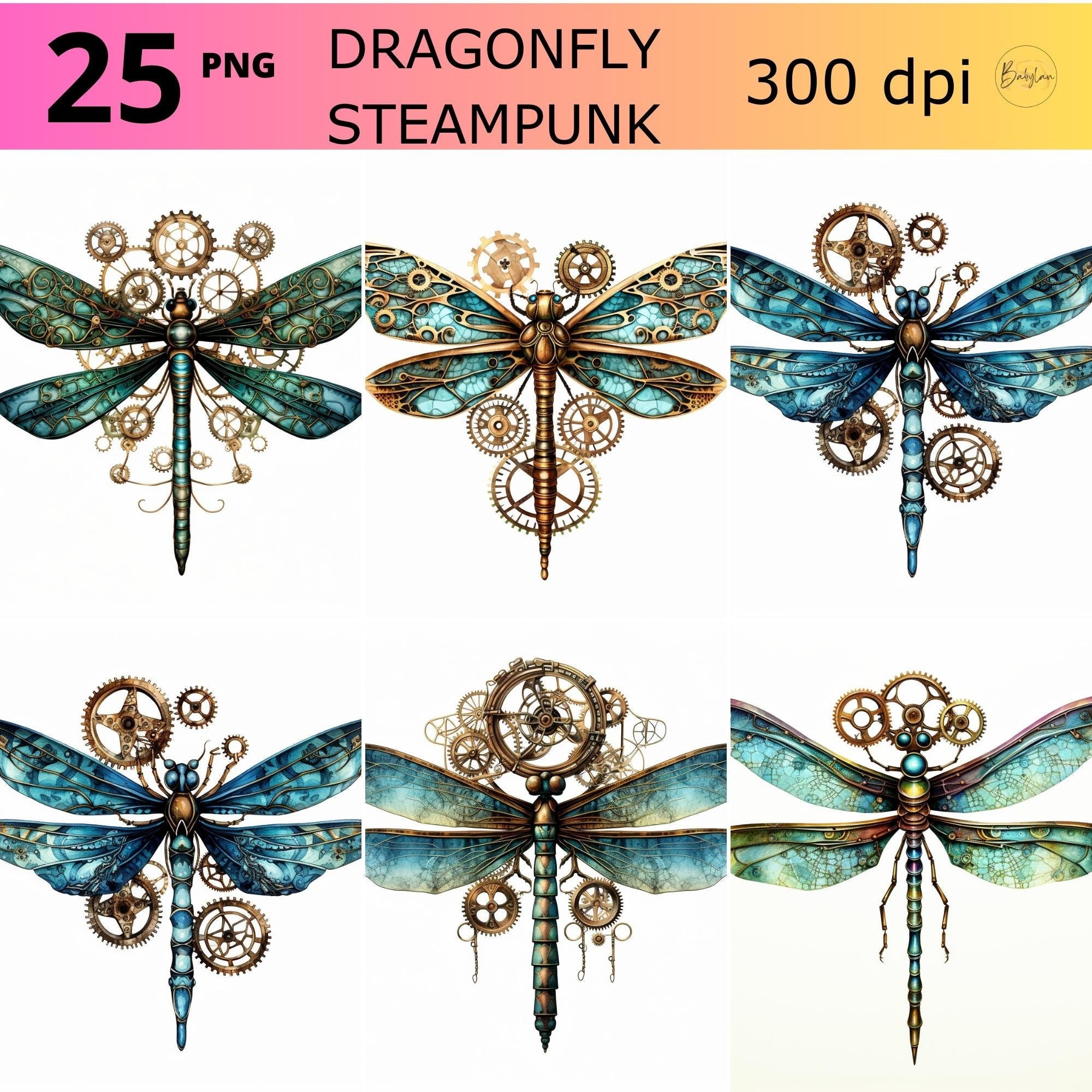 Steampunk Dragonfly Painting